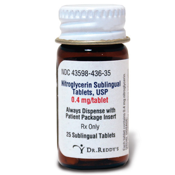 Nitroglycerin, 0.4mg, 25 Sublingual Tablets - B&E Medical Supply and ...